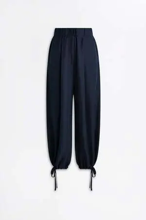 Scanlan Theodore Silk Jacquard Crop Trouser - Navy