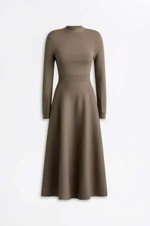 Scanlan Theodore Crepe Knit Wrap Back Dress - Army