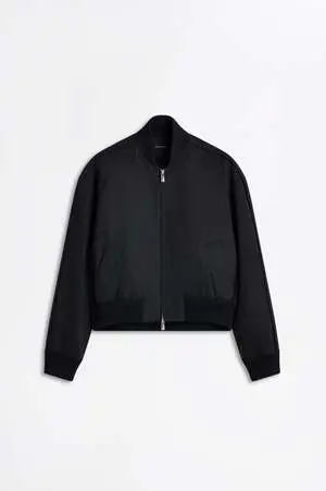 Scanlan Theodore Cotton Sateen Piped Bomber - Black
