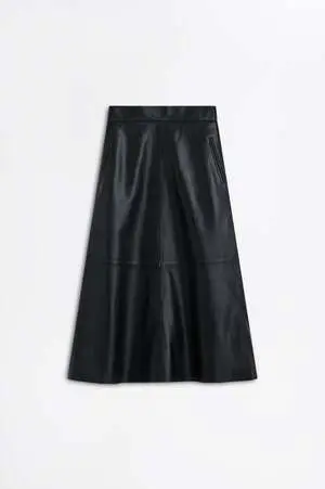 Scanlan Theodore Leather Long Skirt - Noir