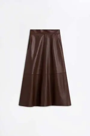 Scanlan Theodore Leather Long Skirt - Spice