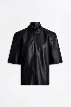 Scanlan Theodore Leather Cravat Top - Noir