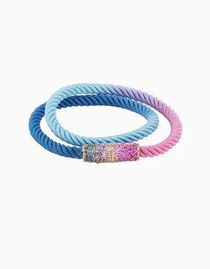 EMILY P. WHEELER Silk Wrap Bracelet With Sapphire Clasp - Pink