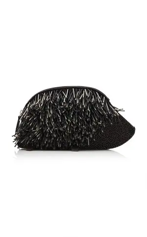 Staud Porcupine Beaded Leather Clutch