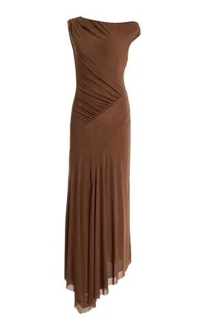 Staud Amaris Chiffon Maxi Dress - Brown