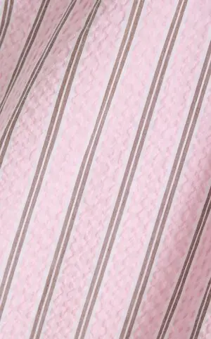 WITH NOTHING UNDERNEATH Striped Cotton Seersucker Shirt