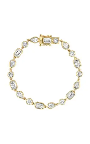 REAL FINE STUDIO Mixed Form Tennis Bracelet In 14k Yellow - Gold
