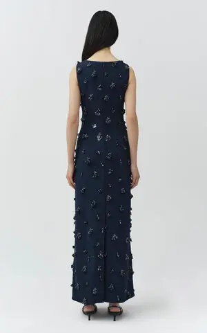 Simkhai Claudia Embellished Crepe Midi Dress - Black