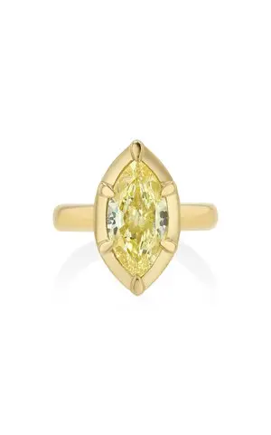 REAL FINE STUDIO Mega Marquise Pinky Ring In Diamond - Yellow