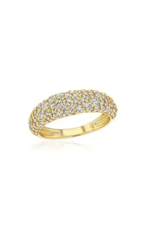 REAL FINE STUDIO 14k Yellow Diamond Dome Pinky Ring