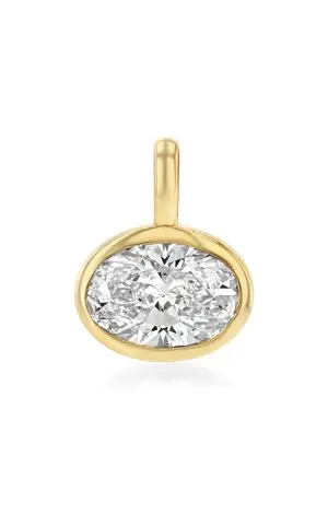 REAL FINE STUDIO Oval Diamond Bezel Pendant In 14k - Gold
