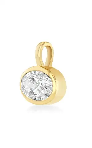 REAL FINE STUDIO Oval Diamond Bezel Pendant In 14k