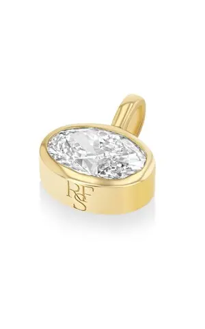 REAL FINE STUDIO Oval Diamond Bezel Pendant In 14k