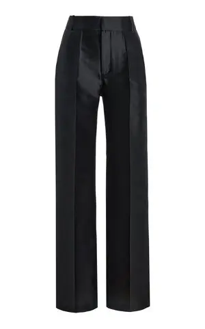 DESTREE Yoshitomo Satin Straight-leg Pants - Black