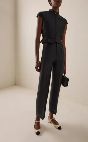 DESTREE Yoshitomo Satin Straight-leg Pants - Black