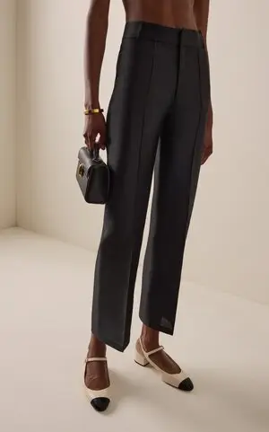 DESTREE Yoshitomo Satin Straight-leg Pants - Black