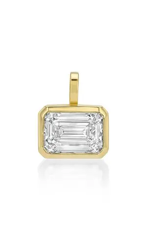 REAL FINE STUDIO Emerald Cut Bezel Set Diamond Pendant