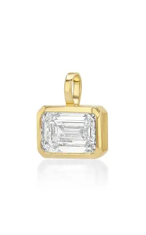 REAL FINE STUDIO Emerald Cut Bezel Set Diamond Pendant