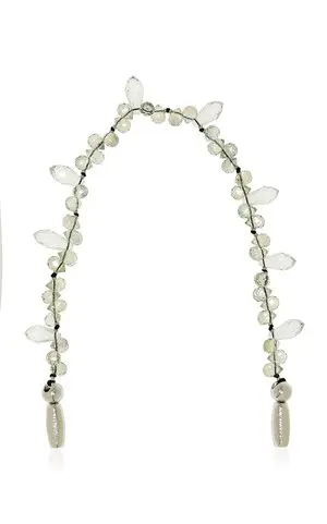 OSSA Beaded Crystal Wristlet - White
