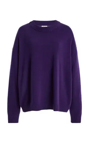 Staud Serrano Relaxed Cashmere Sweater - Purple
