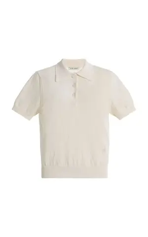 HIGH SPORT Court Cotton Crepe Polo Shirt - Ivory