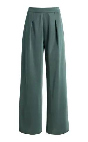 HIGH SPORT Slinky Gene Crepe Wide-leg Pants - Green