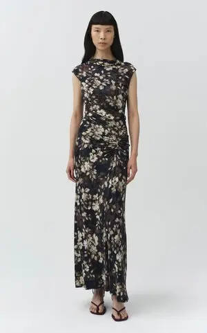 Simkhai Acacia Draped Jersey Midi Dress