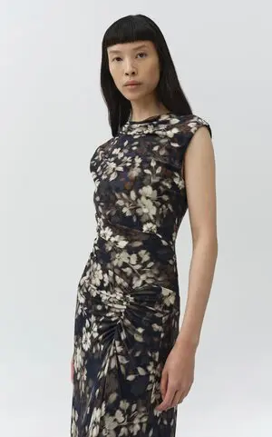 Simkhai Acacia Draped Jersey Midi Dress
