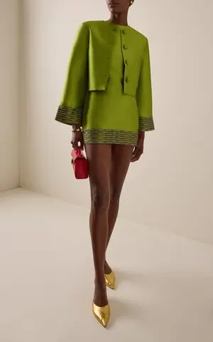 DESTREE Satin Jacket With Embellished Cuffs