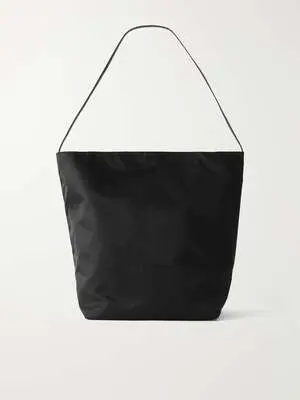 VALESQUE Bucket Leather-trimmed Shell Tote - Black