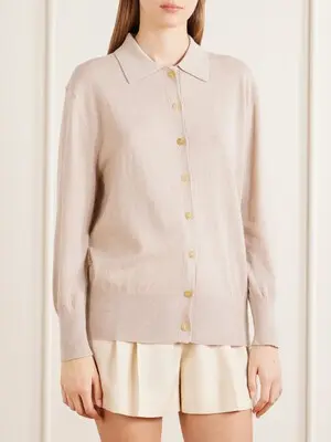 Arch4 Cashmere Cardigan With Detachable Scarf - Neutrals