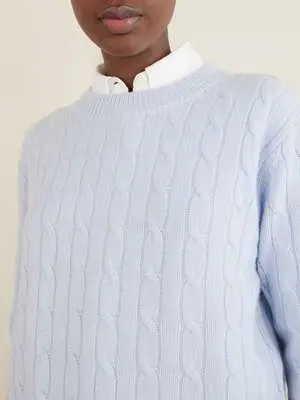 Arch4 Tinka Cable-knit Cashmere Sweater - Light Blue