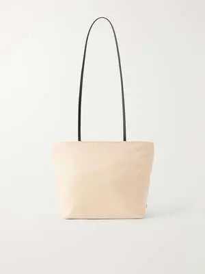 VALESQUE Spaghetti Leather-trimmed Nylon Shoulder Bag - White