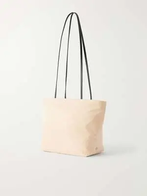 VALESQUE Spaghetti Leather-trimmed Nylon Shoulder Bag