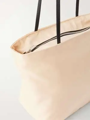 VALESQUE Spaghetti Leather-trimmed Nylon Shoulder Bag