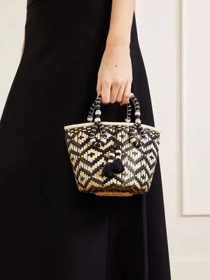 Johanna Ortiz Raffia Mini Bucket Bag
