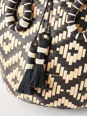 Johanna Ortiz Raffia Mini Bucket Bag
