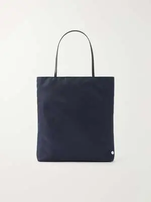 VALESQUE Thea Leather-trimmed Nylon Tote Bag - Navy