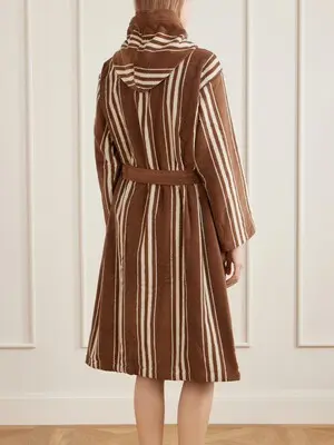 AUTUMN SONATA Charlotte Striped Cotton-terry Robe
