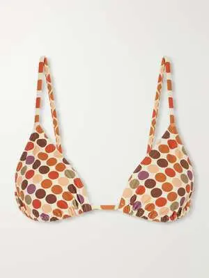 ERES Lou Lou Polka Dot Print Bikini Top - Cream