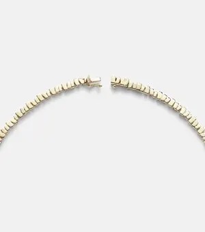 SUZANNE KALAN 18kt Yellow Tennis Necklace With Baguette Diamonds