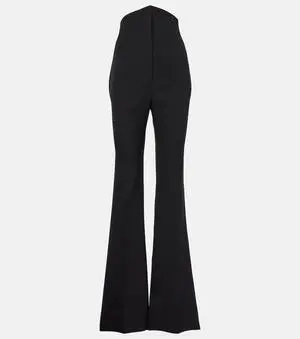 Alexander McQueen High-rise Wool Flared Pants - Black
