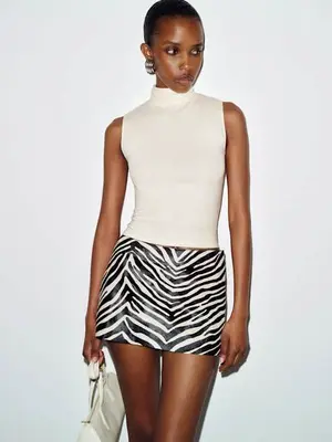REFORMATION Colbie Sleeveless Turtleneck Knit Top - Ivory