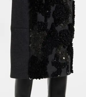 Plan C Sequined Wool-blend Midi Skirt