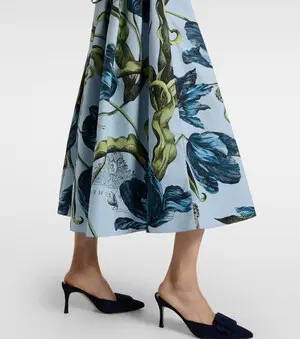 Erdem Floral Cotton Midi Dress - Blue