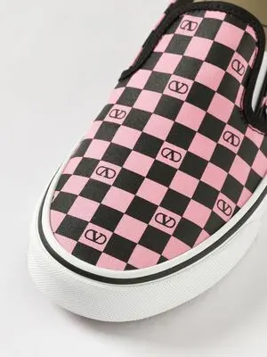 Valentino Garavani X Vans Checked Monogram Canvas Slip-on Sneakers