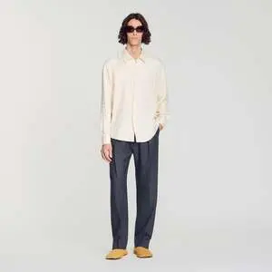 Sandro Square Cross Loose-fit Shirt - White