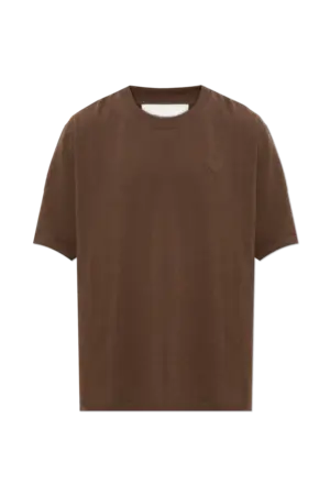 AMI Paris T-shirt With Logo - Brown