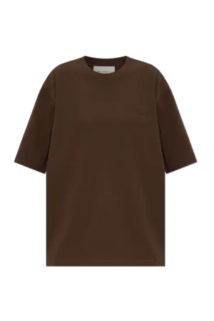 AMI Paris T-shirt With Logo - Brown