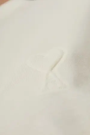 AMI Paris Logo Embroidered T-shirt - Cream
